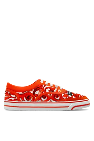 Dolce & Gabbana Sailing’ Sports Shoes With ‘majolica’ Print - Orange