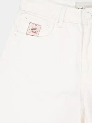 AMI Paris Cotton Denim Shorts - White