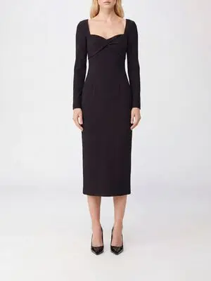 Roland Mouret Square Neckline Crêpe Midi Sheath Dress - Black
