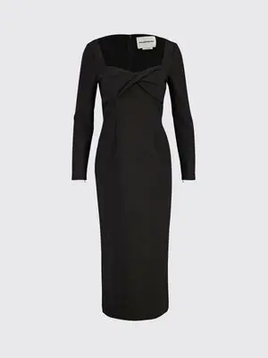 Roland Mouret Square Neckline Crêpe Midi Sheath Dress