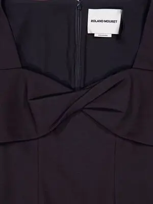 Roland Mouret Square Neckline Crêpe Midi Sheath Dress