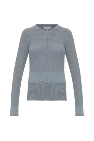 Chloé Wool Knit Cardigan And Camisole Set - Blue