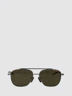 Dita Rectangular Metal Aviator Sunglasses With Double Bridge