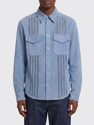 Marni Perforated Suede Shirt Jacket - Blue