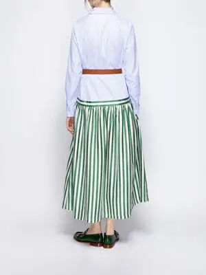 PAULA Rosalia Striped Cotton And Silk Poplin Shirt Dress