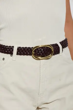 ANINE BING Signature Link" Leather Belt