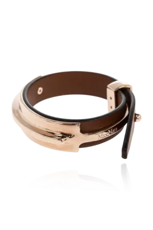 Max Mara Agia" Leather And Gold-tone Bracelet