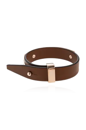 Max Mara Agia" Leather And Gold-tone Bracelet