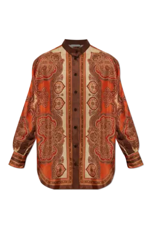 Zimmermann Silk Printed Shirt - Brown