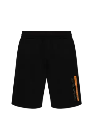 EA7 Sweat Shorts With Printed Logo - Black
