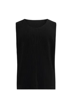 Issey Miyake Pleated Sleeveless Top - Black