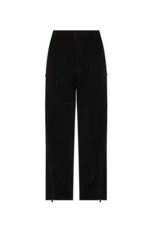 Issey Miyake Pleated Trousers With Zip Cuffs - Black