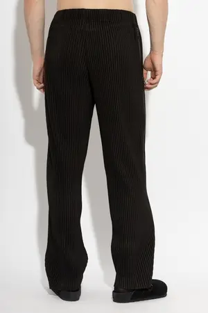 Issey Miyake Pleated Trousers With Zip Cuffs