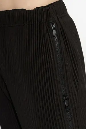Issey Miyake Pleated Trousers With Zip Cuffs