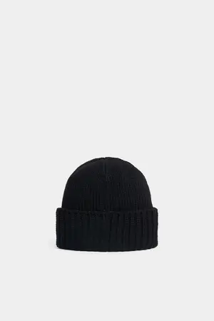 Dsquared2 Ribbed Knit Beanie With Logo Patch