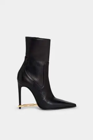 Dsquared2 Metal Bar Heeled Ankle Boots - Black