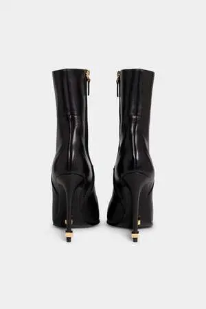 Dsquared2 Metal Bar Heeled Ankle Boots - Black