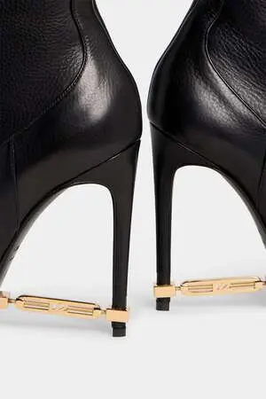 Dsquared2 Metal Bar Heeled Ankle Boots - Black