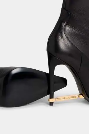 Dsquared2 Metal Bar Heeled Ankle Boots - Black