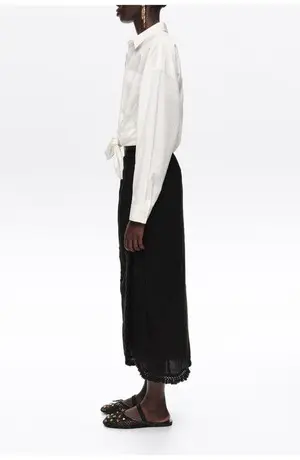 Bimba Y Lola Fringed Sarong Midi Skirt