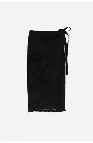 Bimba Y Lola Fringed Sarong Midi Skirt