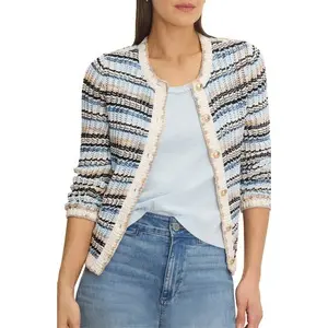 NIC+ZOE Coastlines Tuck Stitch Button Front Cardigan