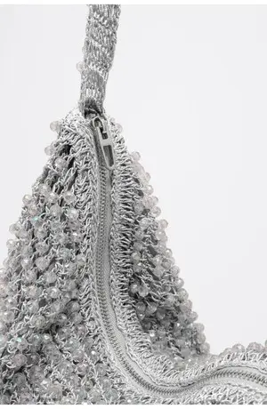 Bimba Y Lola Medium Crochet Beaded Shoulder Bag