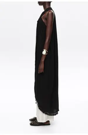 Bimba Y Lola Fringed Wrap Midi Dress