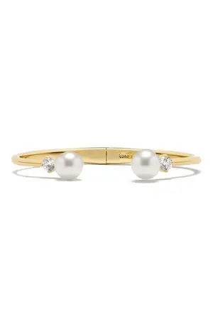 Kate Spade New York Imitation Pearl & Cubic Zirconia Open Hinged Cuff