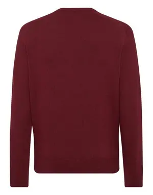 Philipp Plein Pullover Round Neck Long Sleeve Wool Sweater - Bordeaux
