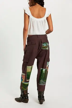 DENIM AND BONE Wildlife Patched Cargo Pants
