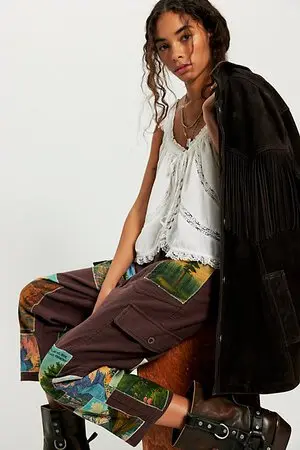 DENIM AND BONE Wildlife Patched Cargo Pants