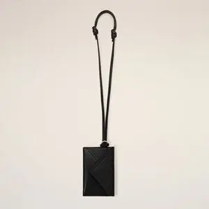 AMI Paris Etienne Strap Taurillon Leather Envelope Card Holder