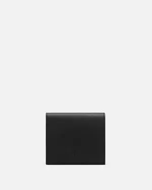 AMI Paris Cowhide Leather Bifold Wallet With De Coeur - Black