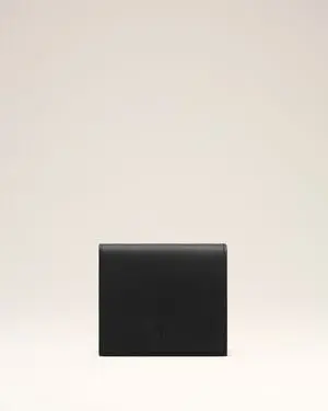AMI Paris Cowhide Leather Bifold Wallet With De Coeur - Black