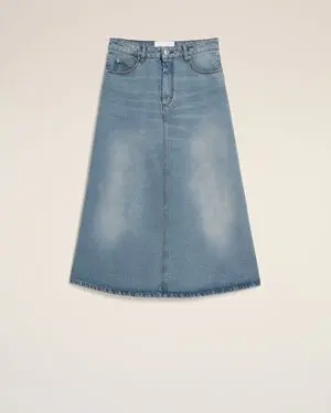 AMI Paris Long A-line Cotton Skirt