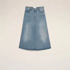 AMI Paris Long A-line Cotton Skirt