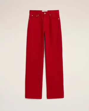 AMI Paris Large-fit Cotton Jeans - Ruby Red