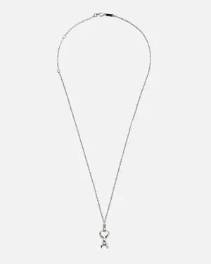 AMI Paris Brass Necklace With De Coeur Charm - Silver