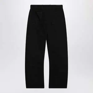 LEMAIRE Cotton Trousers With Belt - Black