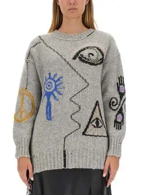Stella McCartney STELLA MCCARTNEY Artwork Knit Shirt Multicolor