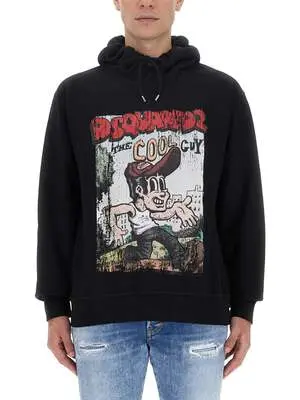 Dsquared2 Sweatshirt With Logo Print - Black