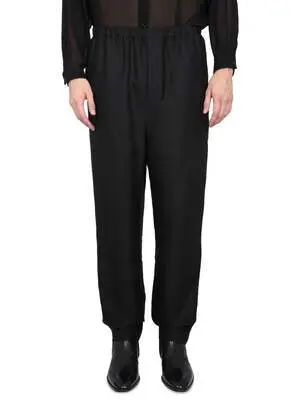 Saint Laurent High Waist Elasticated Pants - Black