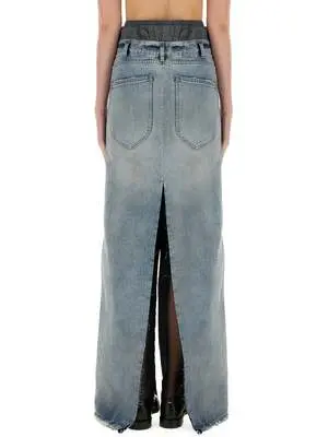 MAISON MARGIELA Long Denim Skirt - Blue