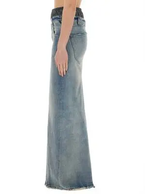 MAISON MARGIELA Long Denim Skirt - Blue
