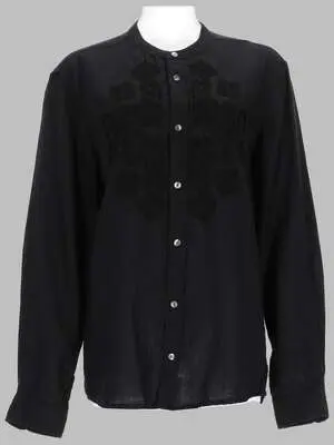 P.a.r.o.s.h Embroidered Linen Shirt - Black