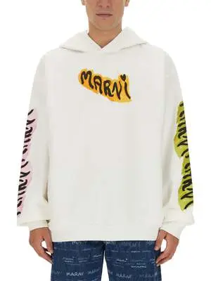 Marni Sweatshirt With Logo - White