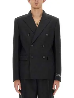 Versace Double-breasted Blazer - Black