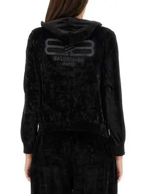 Balenciaga Bb Paris Zippered Hoodie