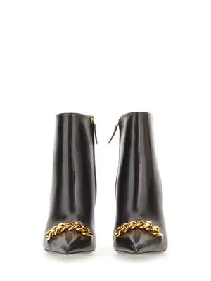 TOM FORD Leather Ankle Boots With Chain Detail